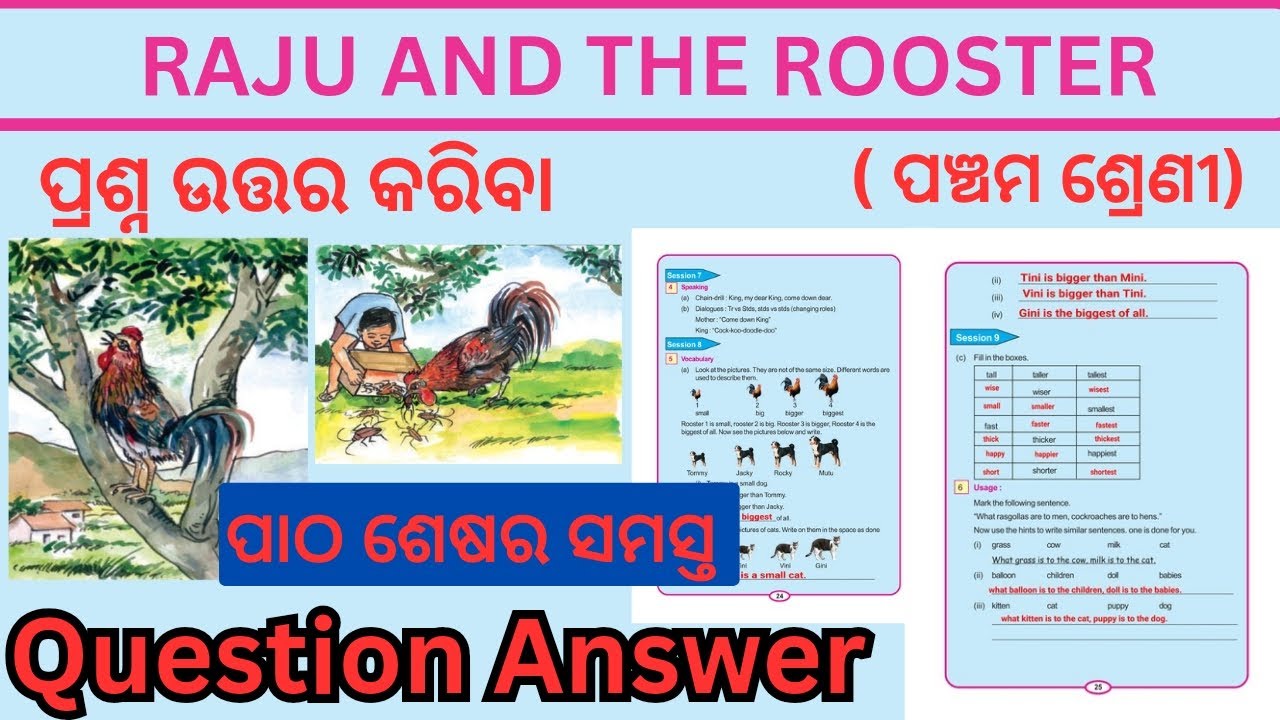 Class 5 Lesson 2 : Raju And The Rooster Questions Answer 🐓 ପାଠ ଶେଷ ...