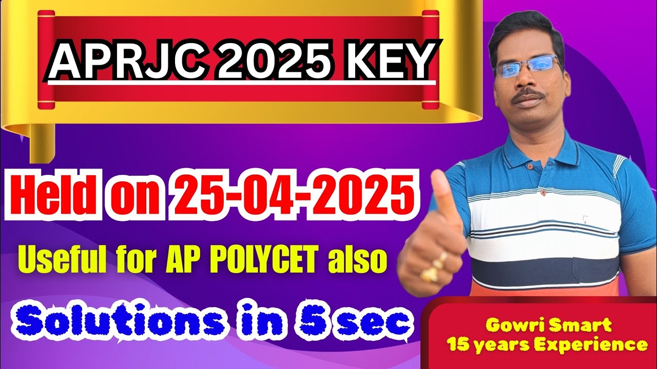 APRJC 2025 MATHS KEY AND SOLUTIONS WITH SHORTCUTS AND LOGICS - YouTube
