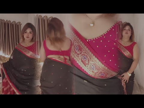 Tisha  তিশা Bigo Live Dance | Stunning Black Saree with Red Blouse | Hot & Elegant Performance 💃
