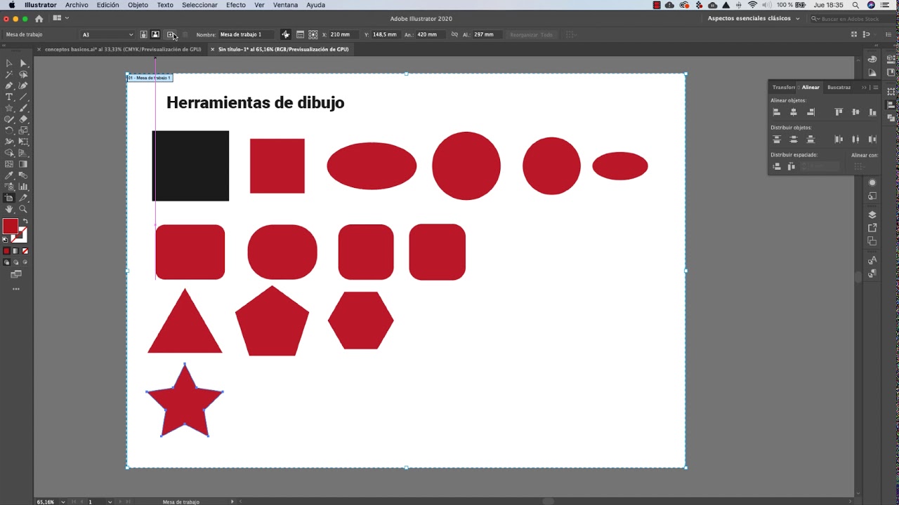 Formas básicas. Illustrator conceptos fundamentales - YouTube