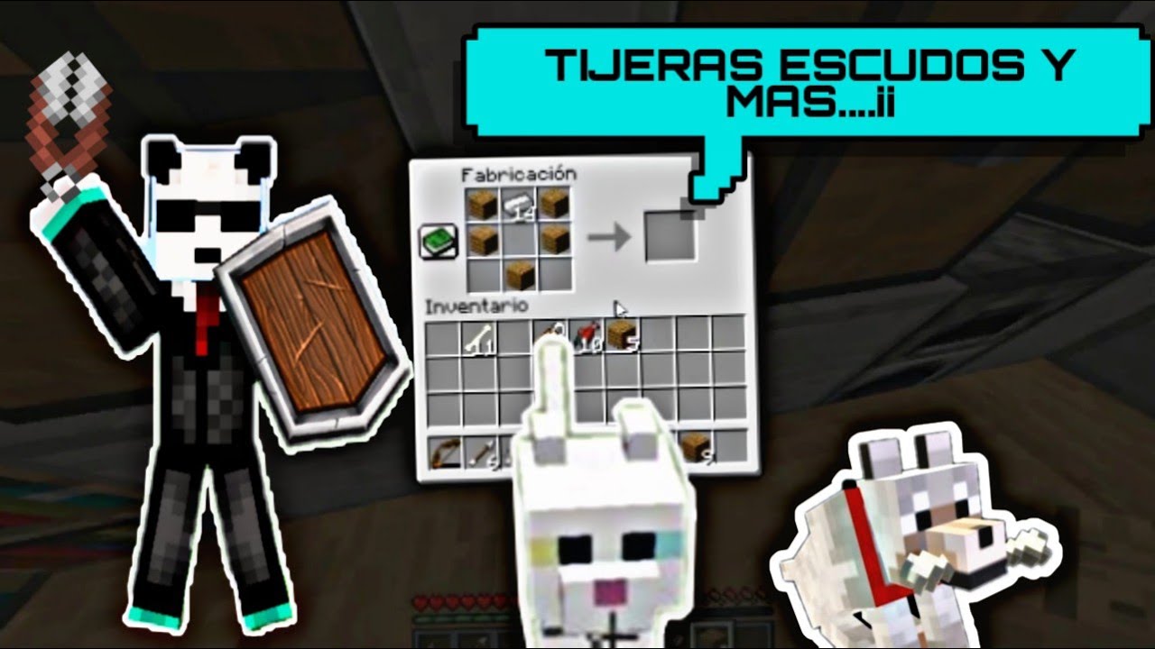 como hacer tijeras y escudo en minecraft | RODRI724 - YouTube