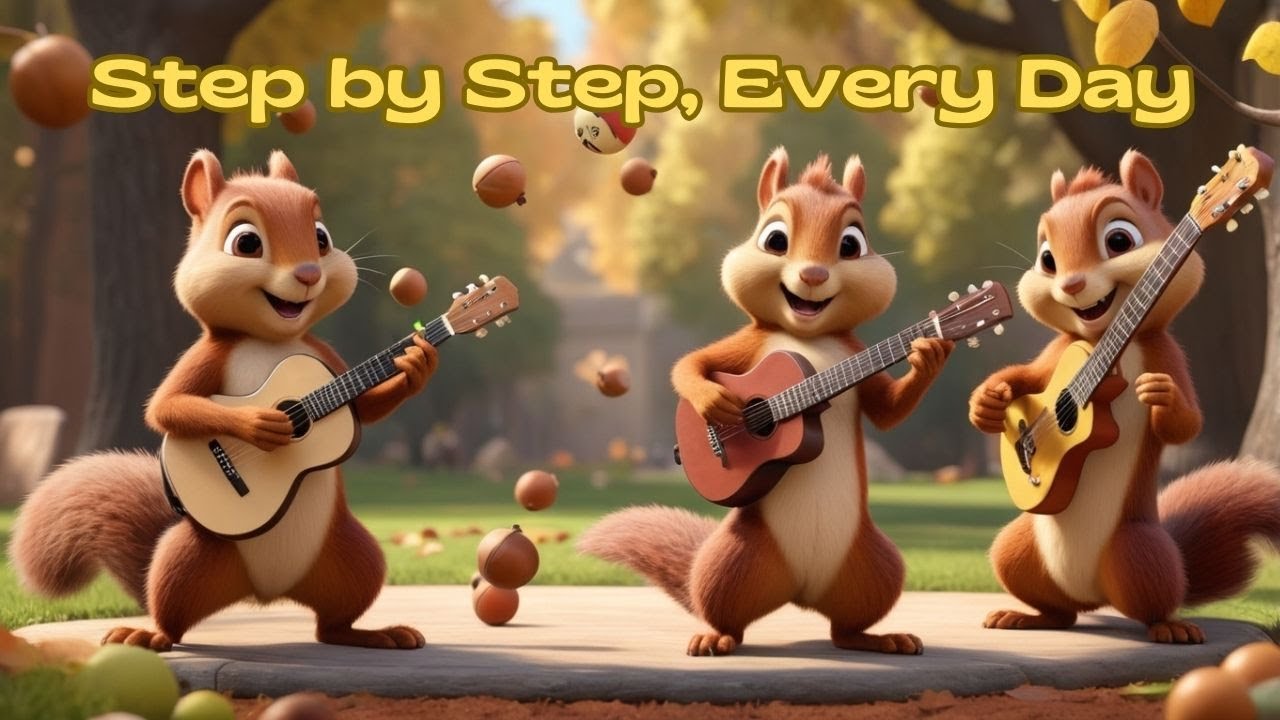 Step by Step, Every Day – Fun squirrel song for kids! | Animal Music ...