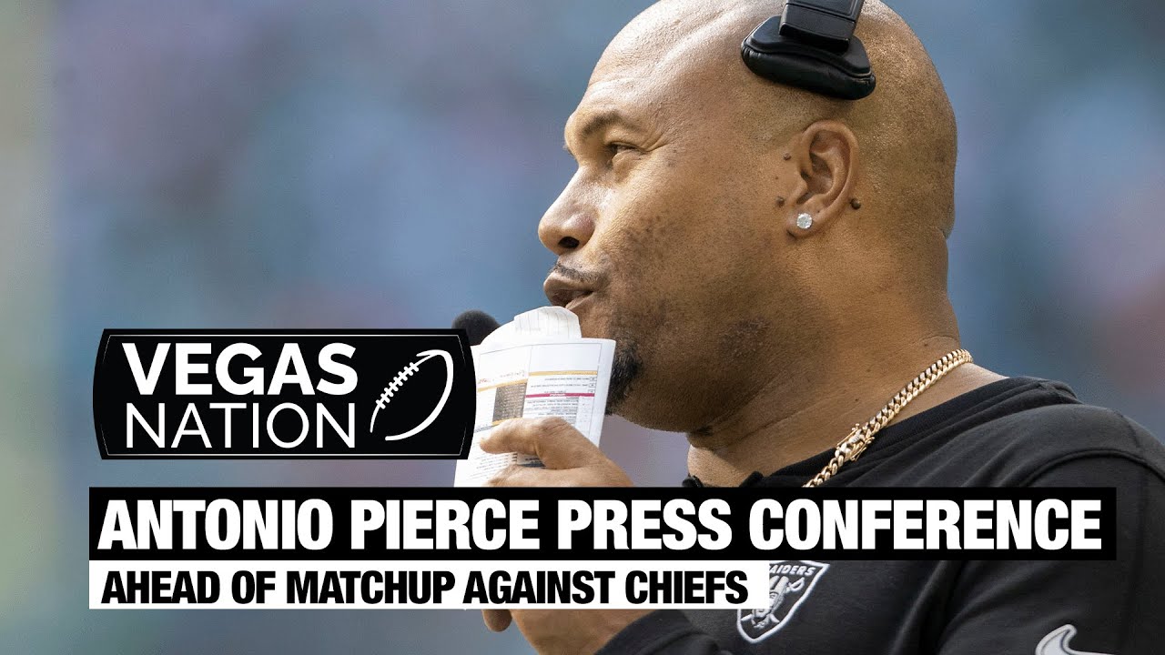 Raiders interim coach Antonio Pierce speaks ahead of matchup against ...