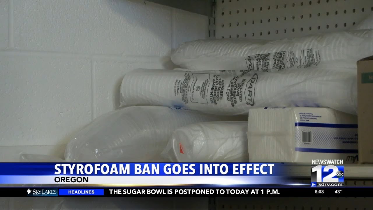 Oregon ban on Styrofoam food containers goes into effect - YouTube