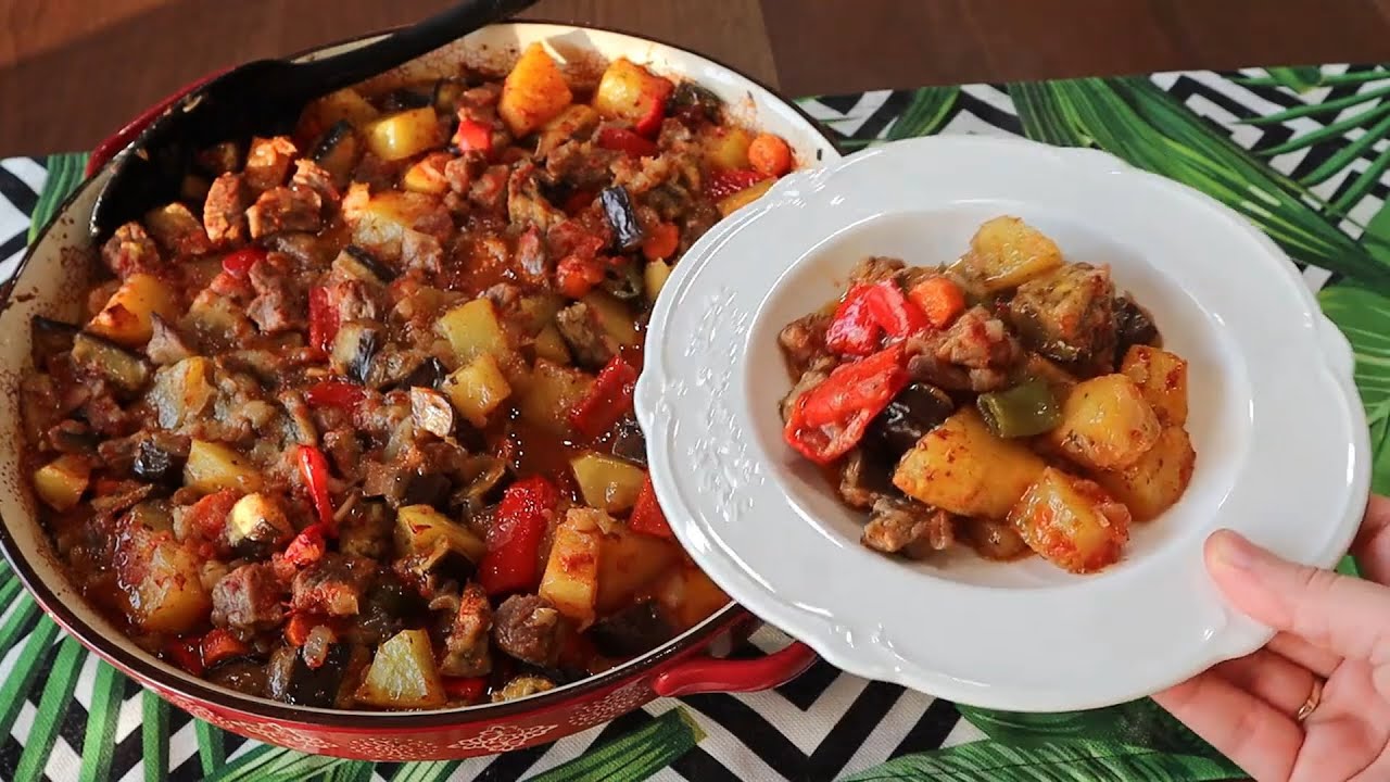 Tave turli me mish viçi dhe perime ne furre. Recete e thjeshte dhe e ...