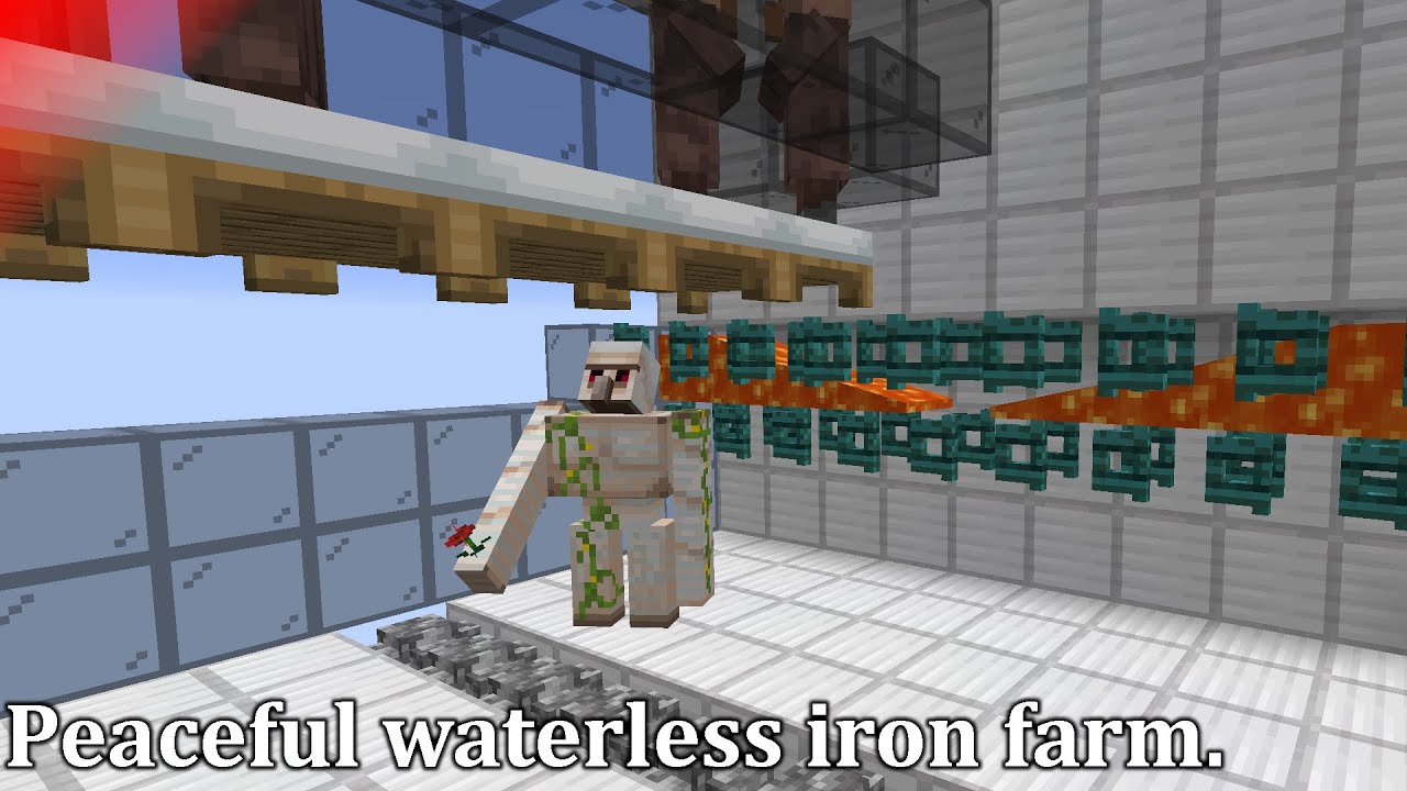 Peaceful waterless iron farm. | Minecraft Java 1.16 - YouTube