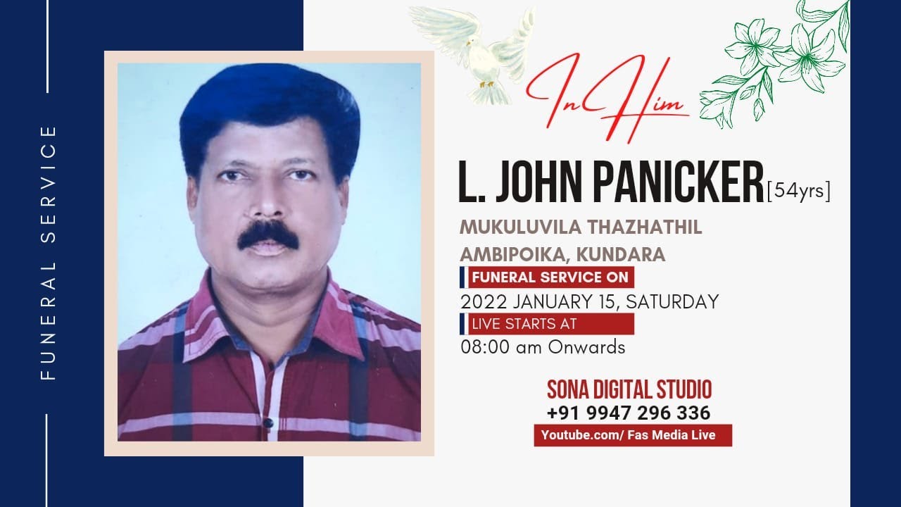 L John Panicker (54) | Mukaluvila Thazhathil | Ambipoika , Kundara ...