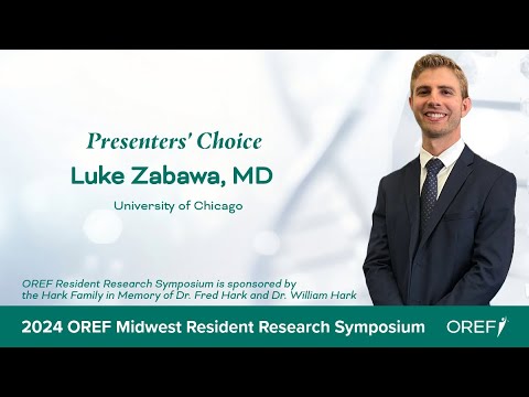 OREF 2024 Resident Research Symposium Midwest Region winner, Luke ...