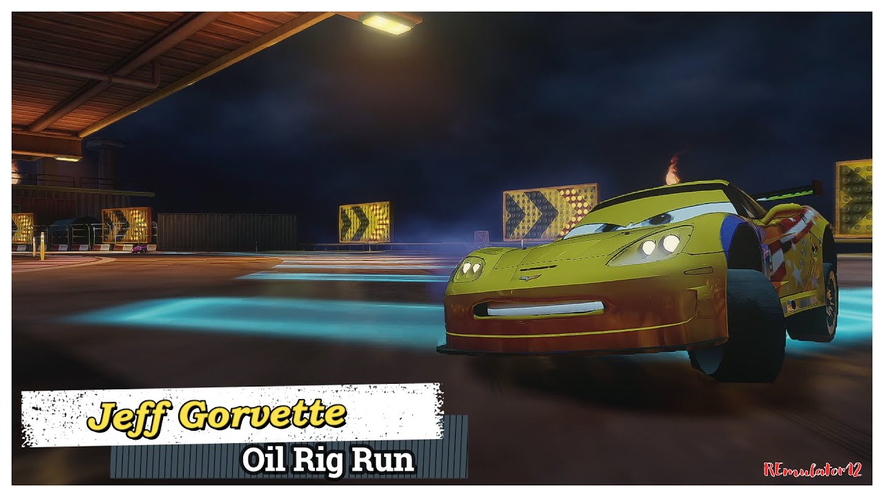 Cars 2 The Video Game | Jeff Gorvette - Race Mode | Oil Rig Run 9 Laps ...