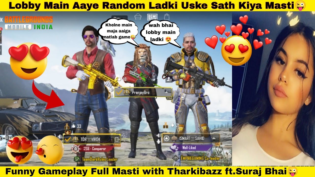 RANDOM GIRL IN OUR LOBBY🤩| random girl impress in bgmi😍 | VIROK GAMING ...