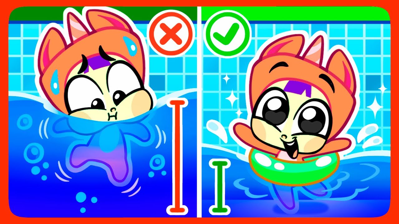 Safety Rules In The Pool ⛔🛟| Safety Cartoon ️| Play Safe In Swimming ...