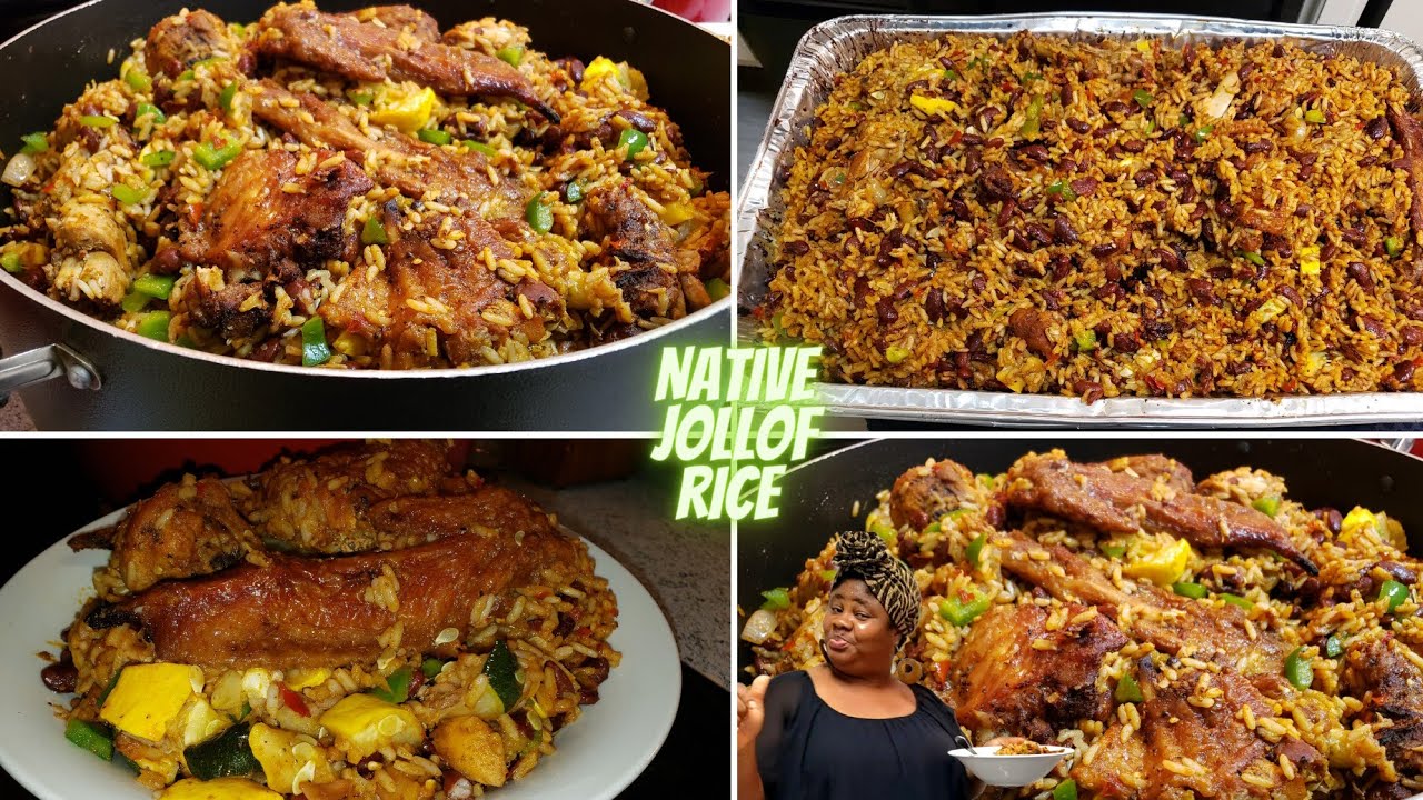 "PALM OIL JOLLOF RICE AND BEANS "NATIVE JOLLOF RICE RECIPE. NIGERIA ...