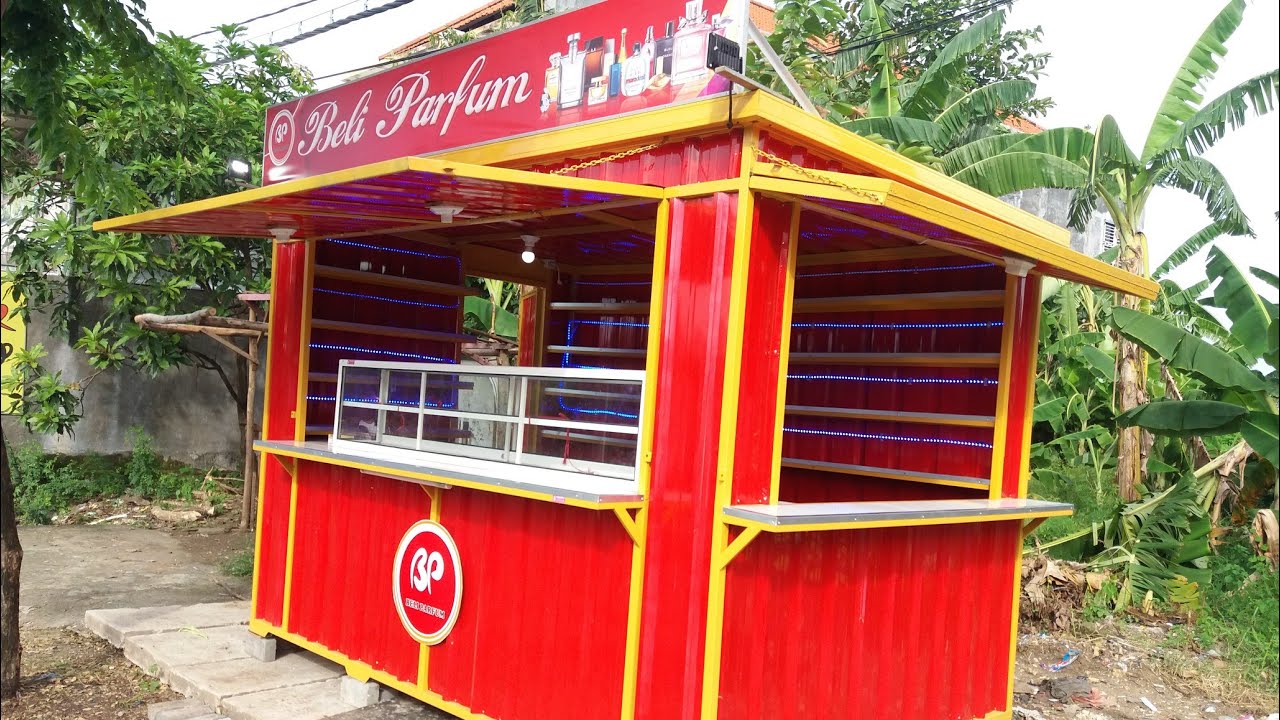 BOOTH SEMI KONTAINER UKURAN 3×2M UNTUK JUALAN PARFUM, WARKOP, WARUNG ...
