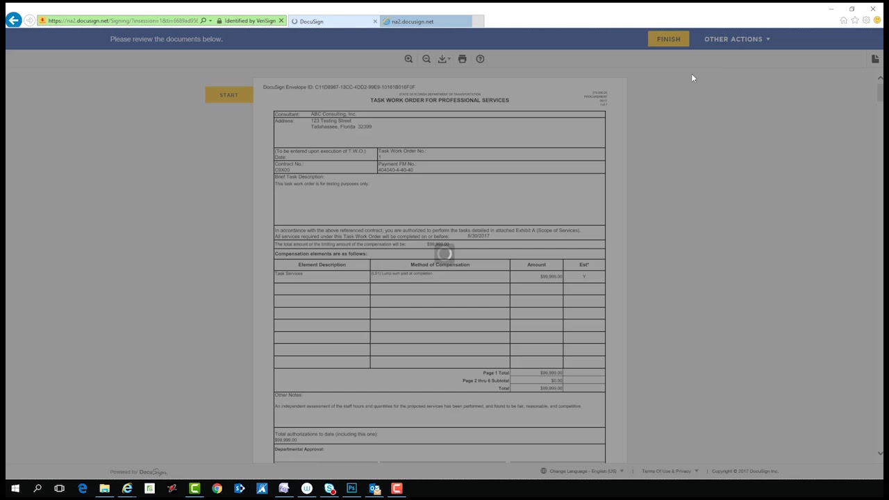 Signing a DocuSign envelope - YouTube