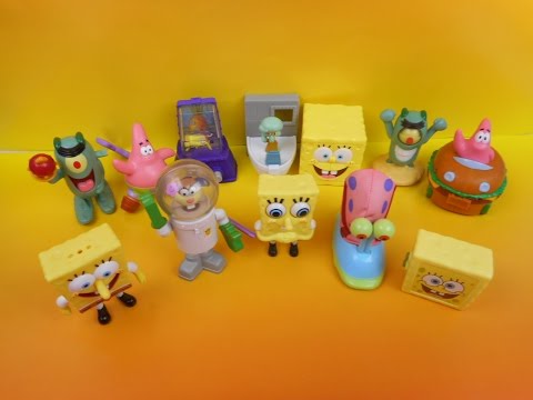 2004 BURGER KING BIG KID'S MEAL NICKELODEON'S THE SPONGEBOB MOVIE SET OF 12 TOY'S VIDEO REVIEW
