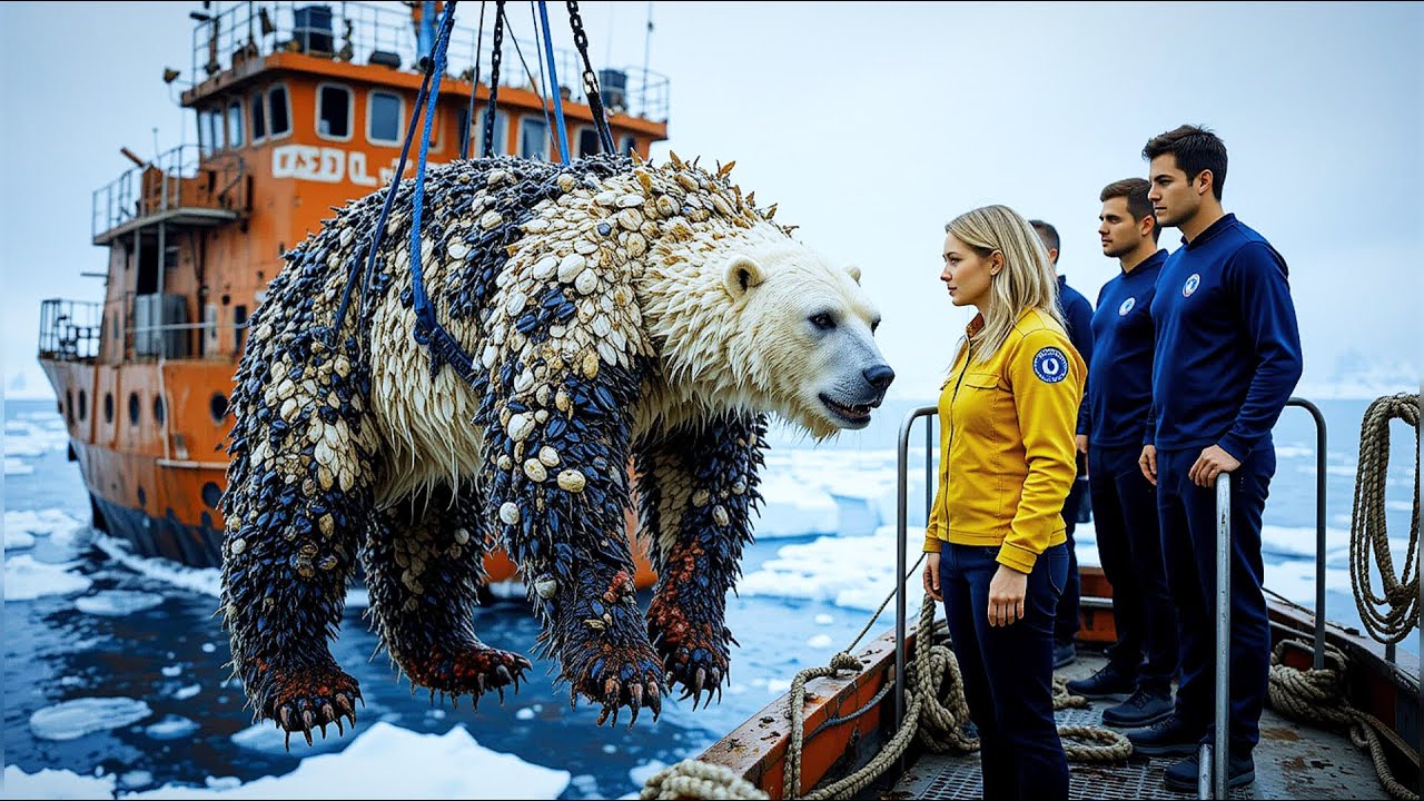 Brave Rescue: Polar Bear Covered in Barnacles Gets a New Life! - YouTube