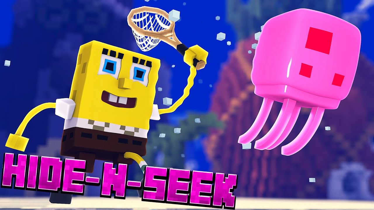 VISITING BIKINI BOTTOM?! Minecraft Spongebob HIDE N SEEK - YouTube
