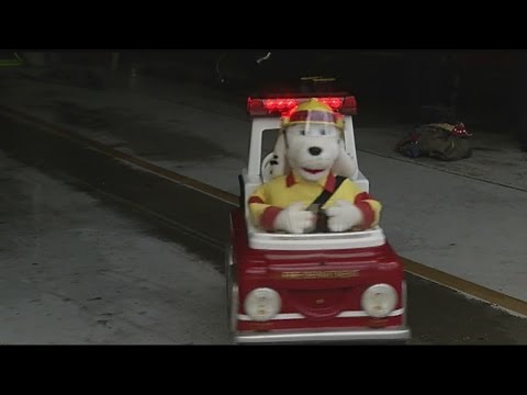 “Sparky the Fire Dog” teaching children about fire safety