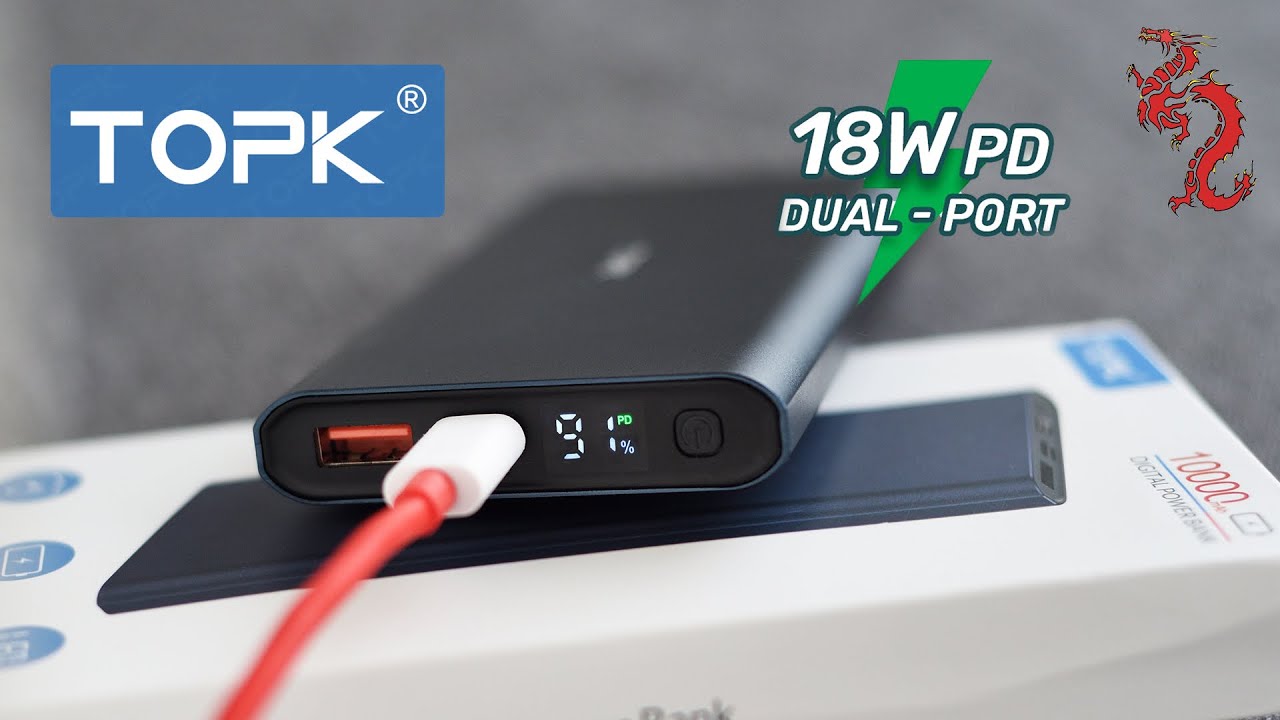 TOPK 10000 mAh PD QC3 //Power bank с быстрой зарядкой в металлическом ...