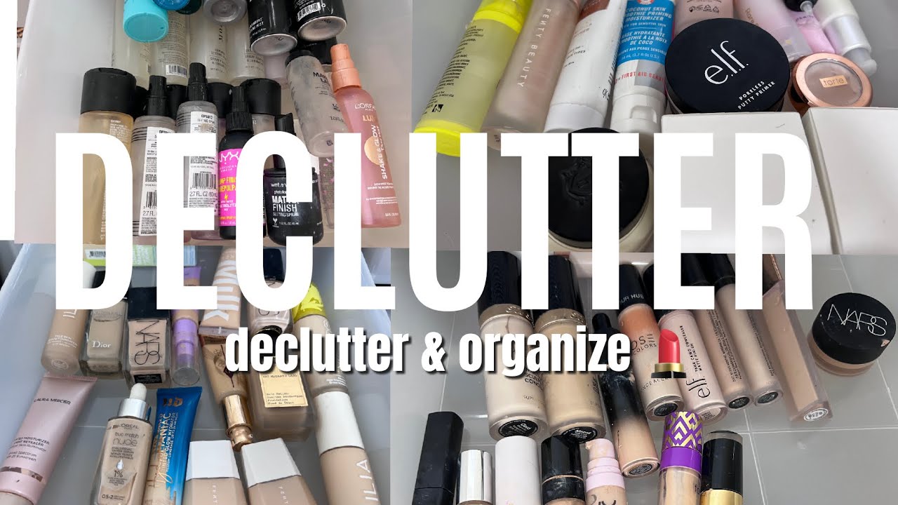 MAKEUP COLLECTION DECLUTTER AND ORGANIZE ON A BUDGET!!! - YouTube