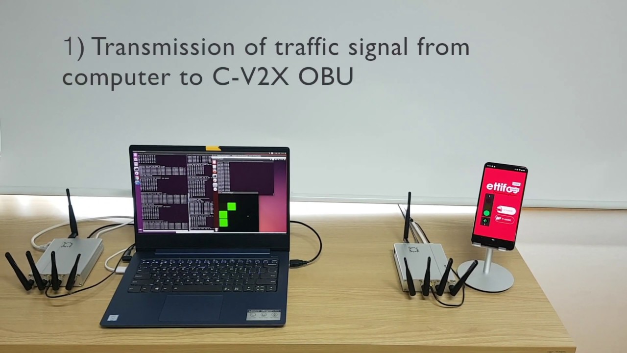 Ettifos C-V2X OBU Live Demo - YouTube