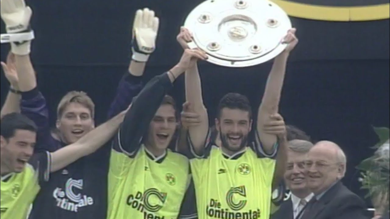 Borussia Dortmund ist deutscher Meister 1996, BL 1995/96 34.Spieltag ...