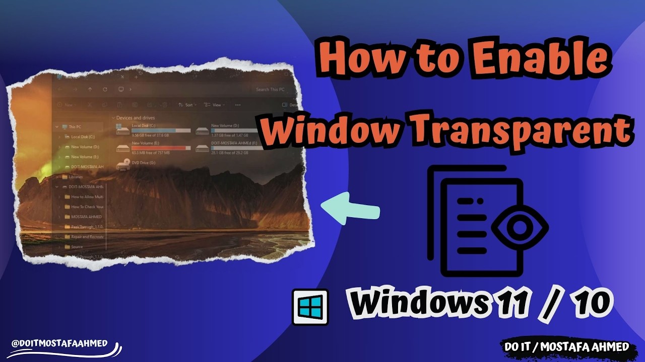 How To Make a Window Transparent in Windows 10 & 11 - YouTube