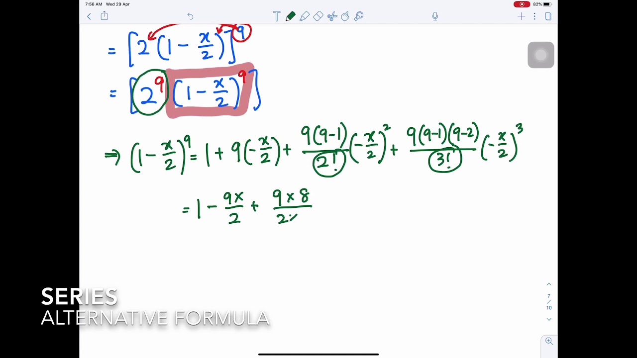 SERIES - ALTERNATIVE FORMULA OF BINOMIAL EXPANSION - YouTube