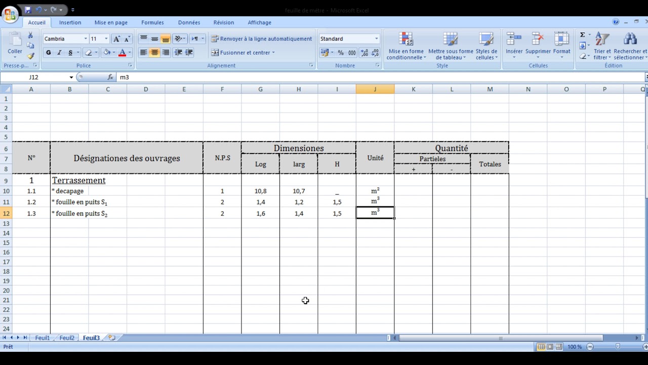Métre sur Excel avec Autocad - YouTube