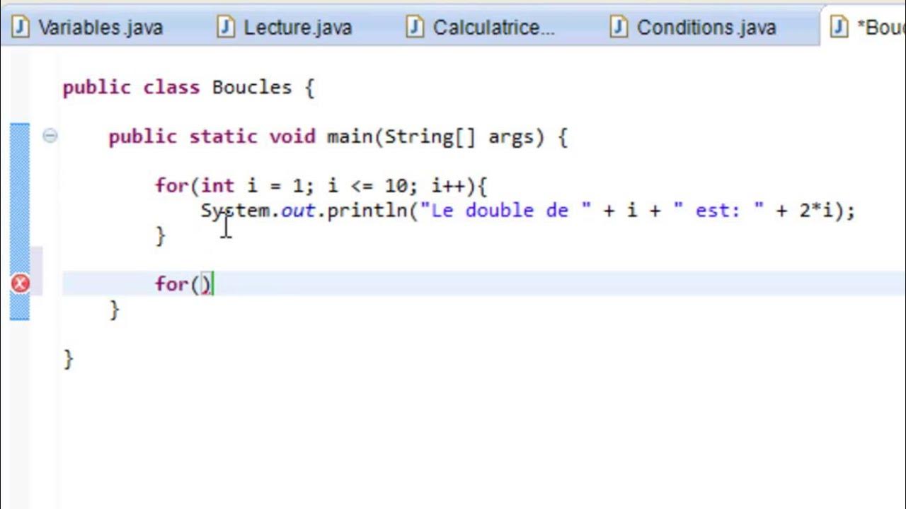 PROGRAMMER EN JAVA (Débutant) - 30 - La boucle for - YouTube