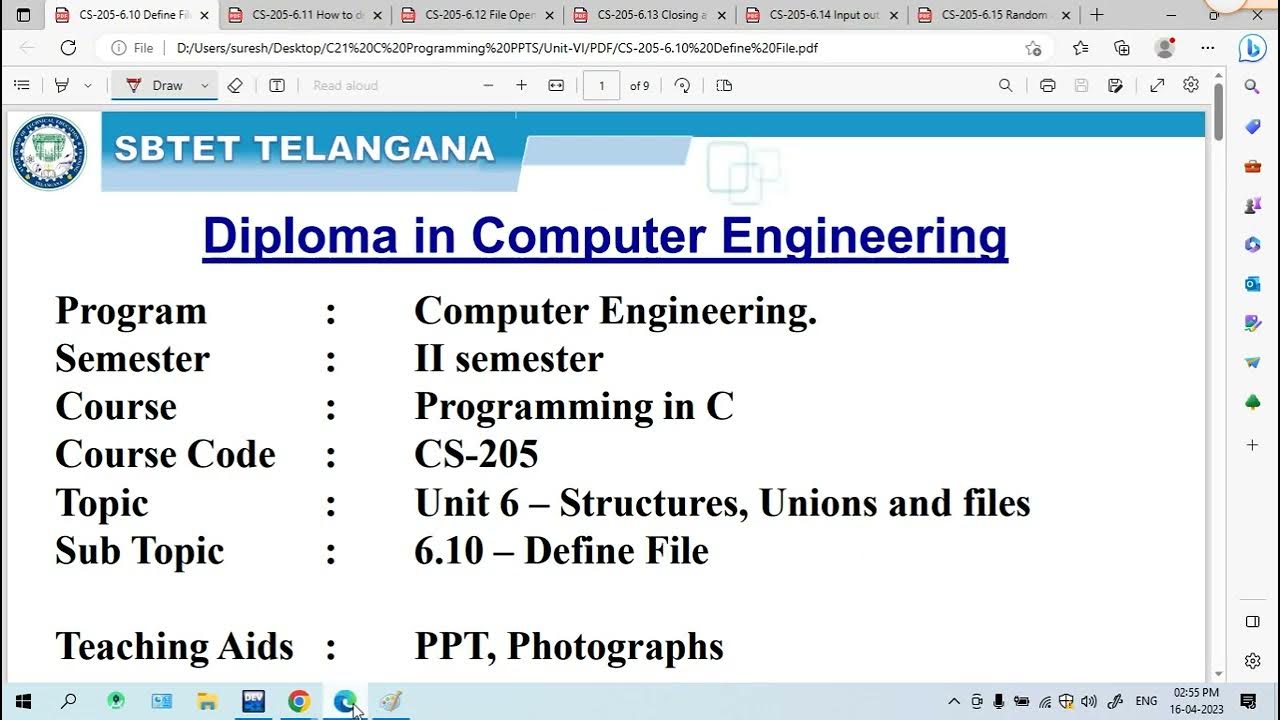 Programming in C: Structures, Unions and Files - YouTube