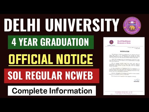 DU 4 Year Graduation Full Details | Official Notice Out | SOL, NCWEB ...