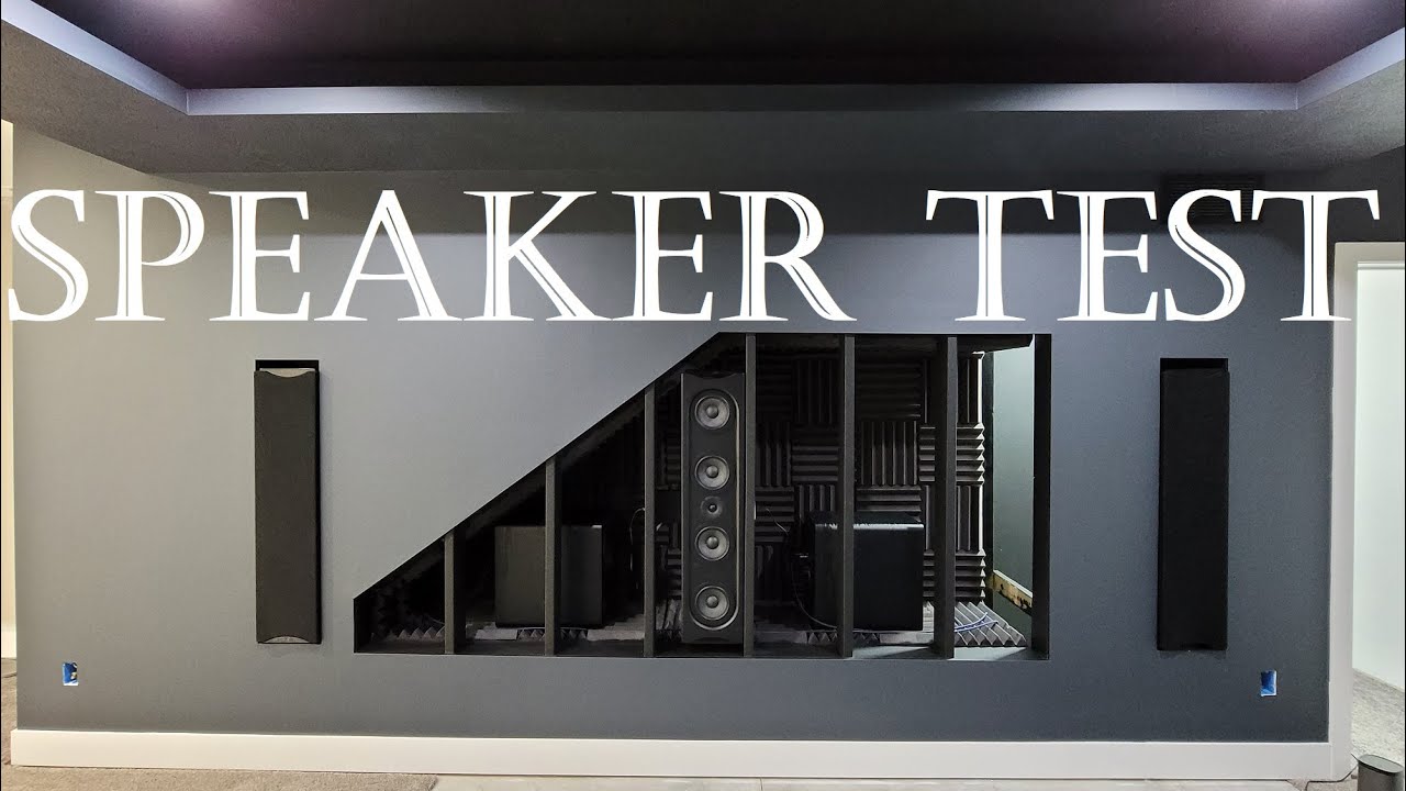 Basement Home Theater - First Speaker Sound Test - YouTube