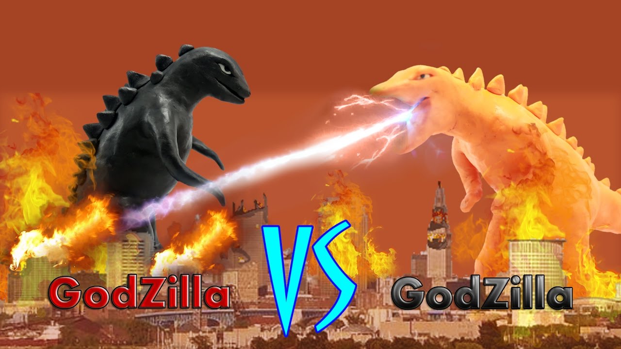 Godzilla vs Godzilla First Fight - Godzilla Monster For Kids (Playdoh ...
