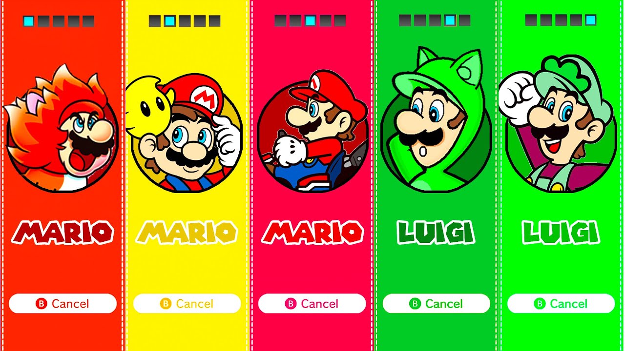 All Mario and Luigi Characters in Super Mario 3D World + Bowsers Fury ...