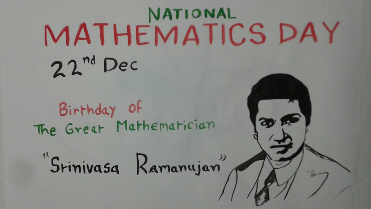 National Mathematics Day Poster | Srinivasa Ramanujan Portrait | Easy ...