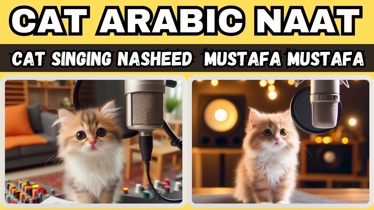 Cute Cat Singing Arabic Naat Mustafa Mustafa Pales-tine Flag- Atuna ...