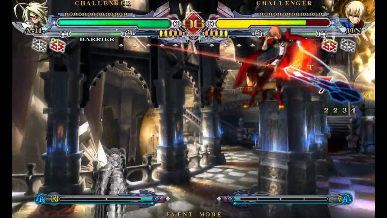 BlazBlue: Continuum Shift - 2 basic Lambda-11 combos - YouTube
