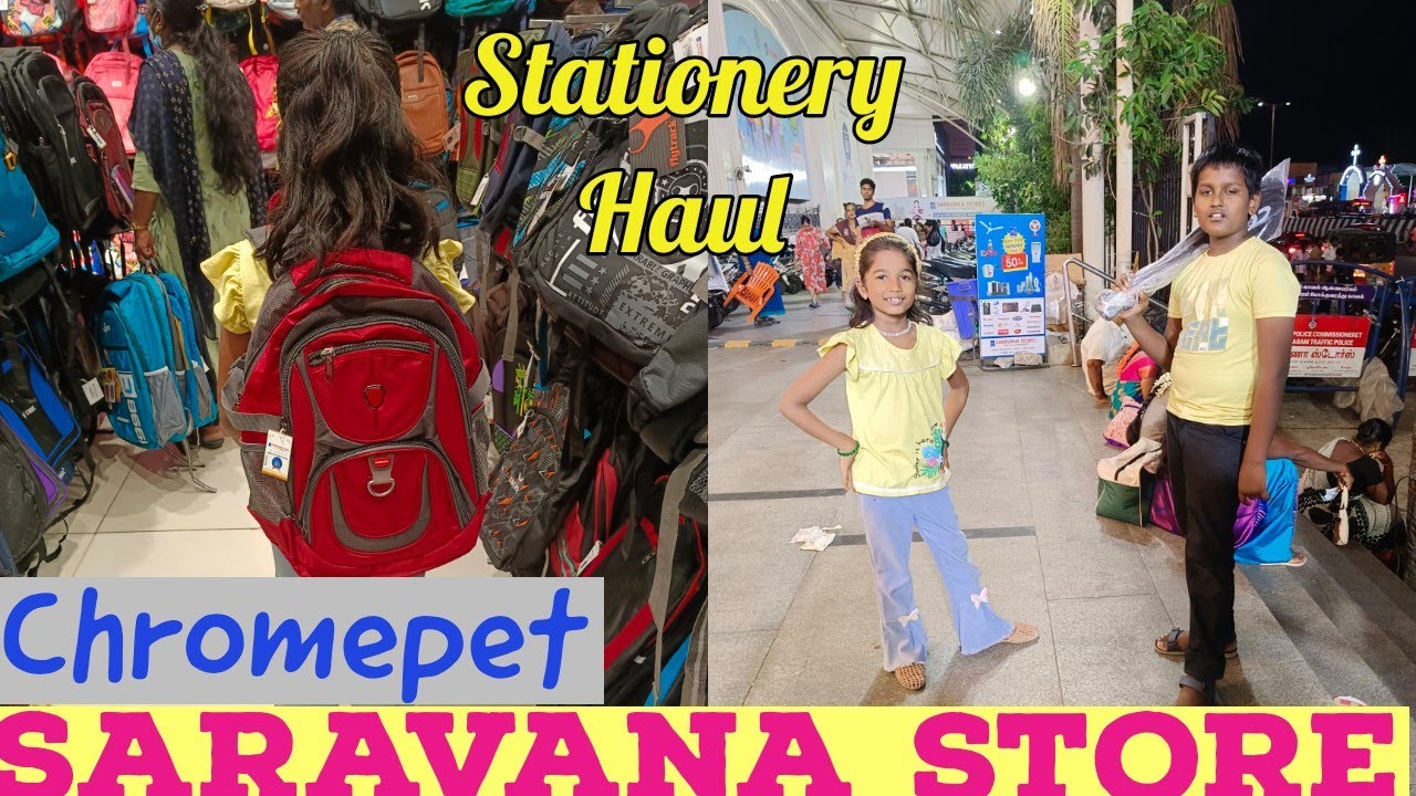 Chromepet Saravana Store Stationery Shopping | Free Outdoor Games - YouTube