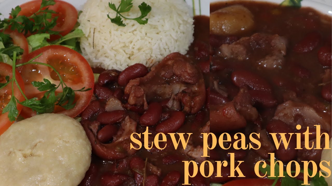 Stew Peas with pork chops | Cook stew peas Jamaican style - YouTube