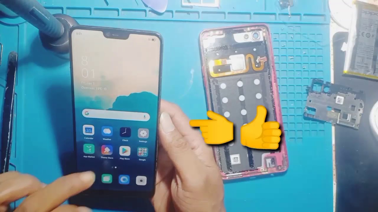 oppo f7 battery replacement/ bloated battery - YouTube