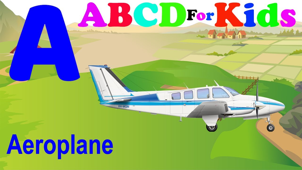 A for Aeroplan//B for Banana//C for Car//Easy learn Alphabet ABCD for ...
