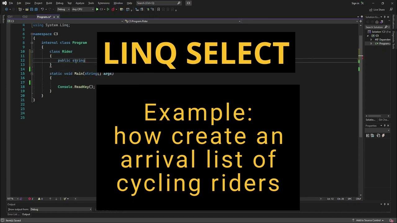 how to code a Select with Linq - YouTube
