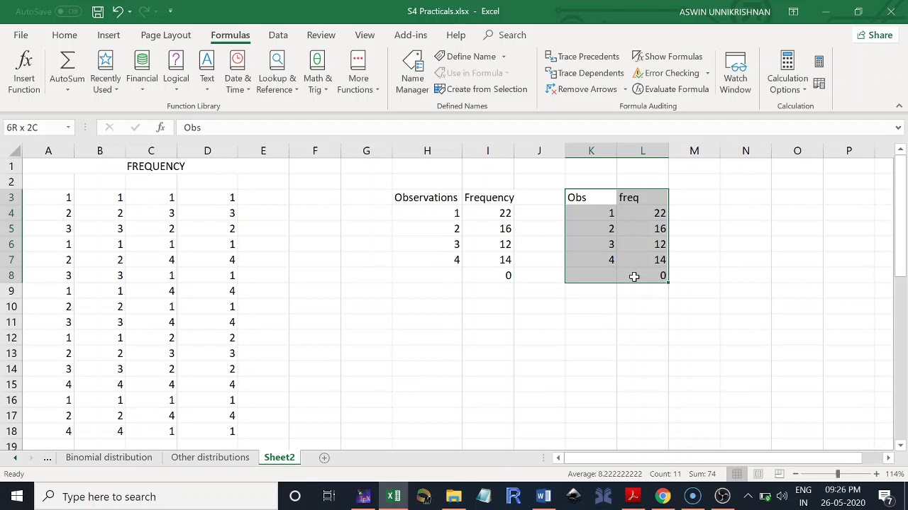 Statistics using Excel: Frequency function in EXCEL - YouTube