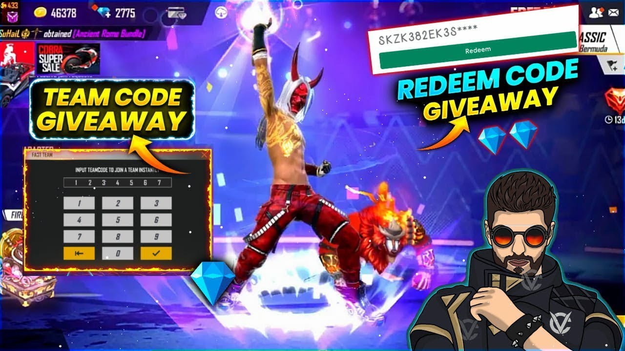 TEAMCODE WITH REDEEMCODE 😍 IN SPECTRO GAMING'S BROADCAST - YouTube