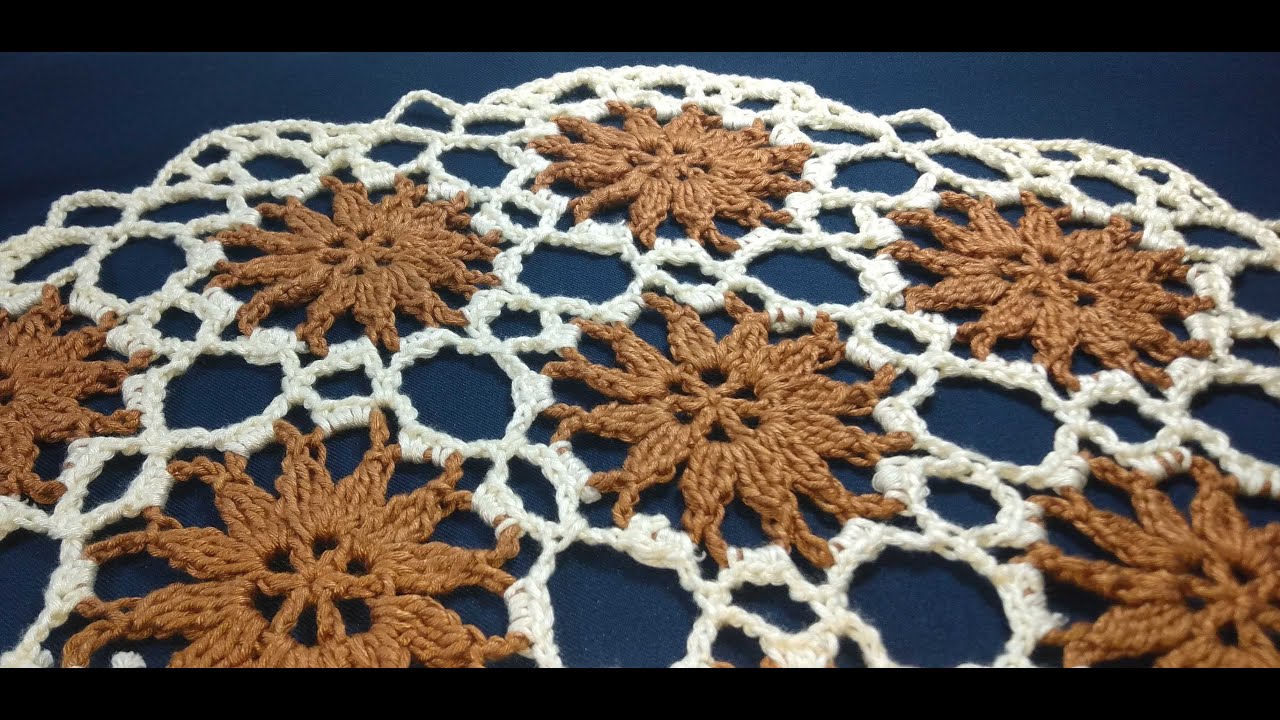 Taplak Rajut Bunga Sambung Melingkar, Mudah Untuk Pemula - YouTube