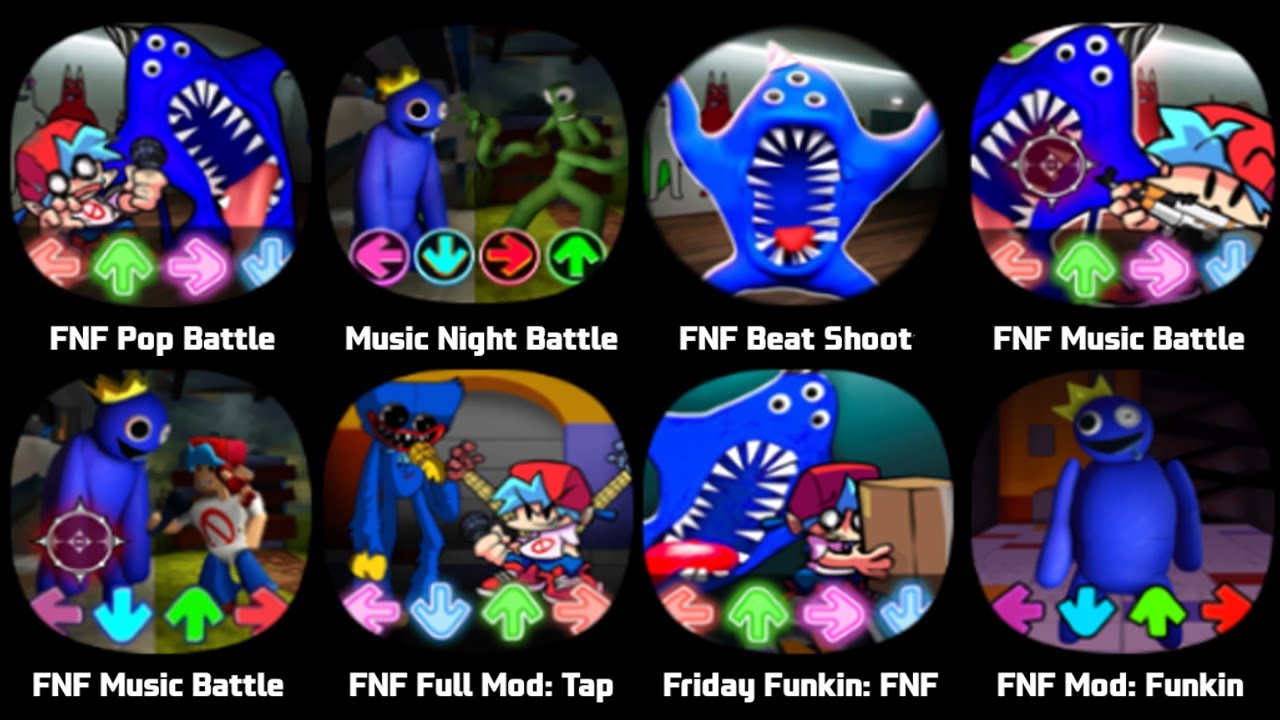 FNF Rainbow Friends, FNF Pibby Mod, Music Night Battle, FNF Beat Shoot ...