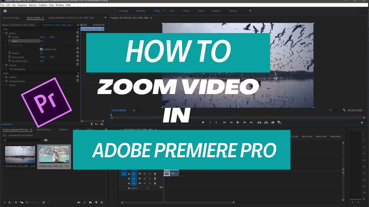 How to Zoom Video in Adobe Premiere Pro CC l Tutorial Guide 2024 - YouTube