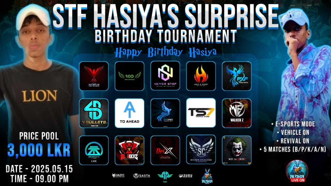 🔴HASIYA BIRTHDAY TOUR BY AIGH E-SPORTS🏆 || SLR , NS , HEAT , PXF ...