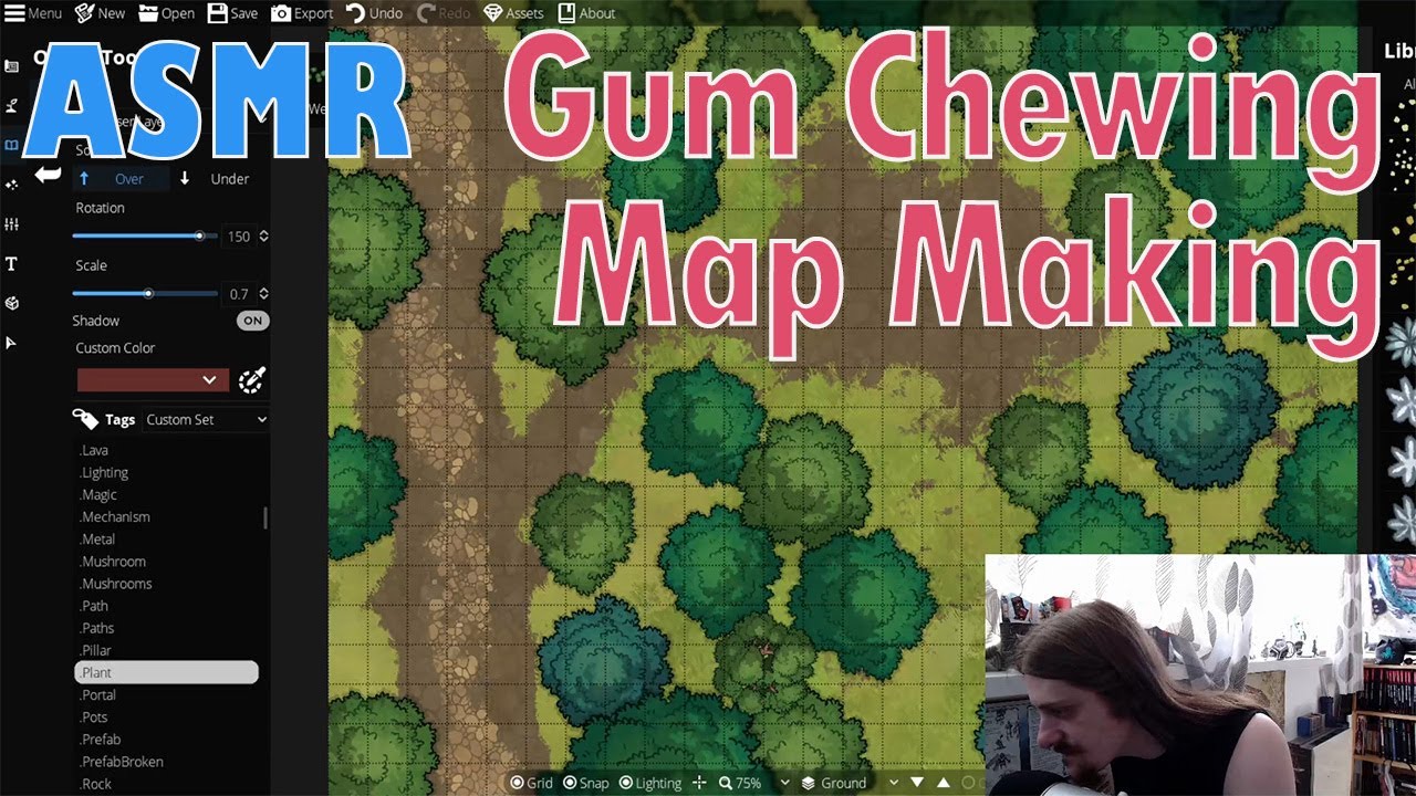 ASMR Gum Chewing & Map Making for D&D | Whispering, chewing sounds and ...